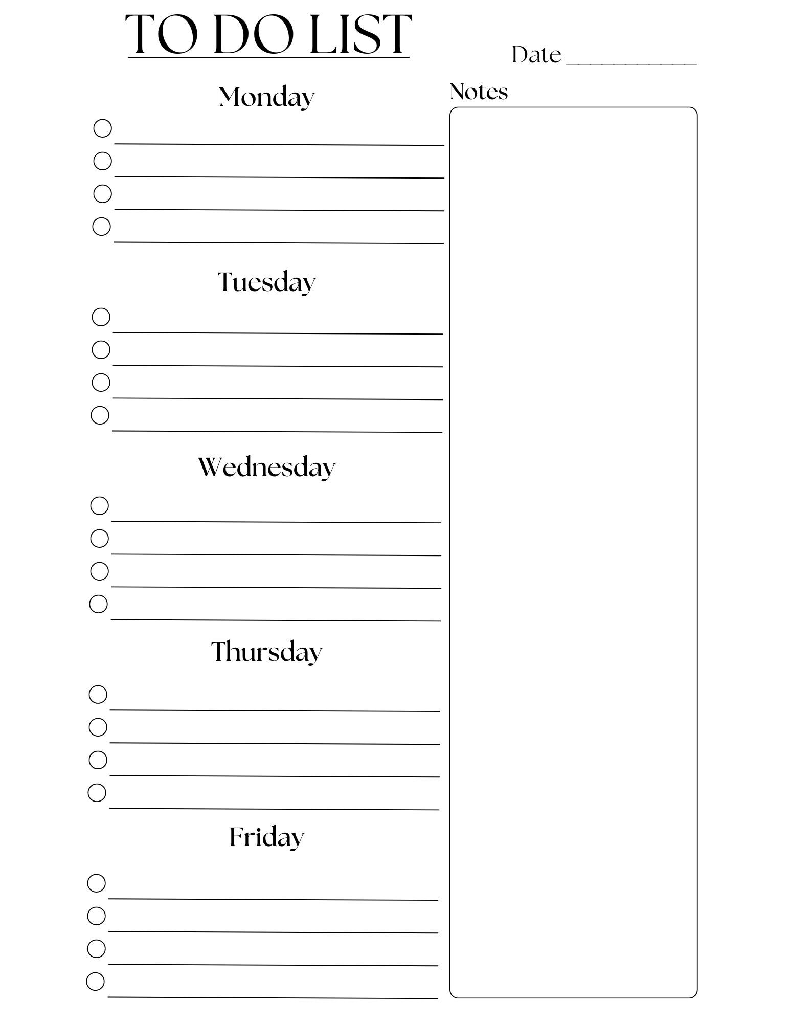 Basic to Do List, Daily Planner, Minimalist Daily/weekly to Do List ...