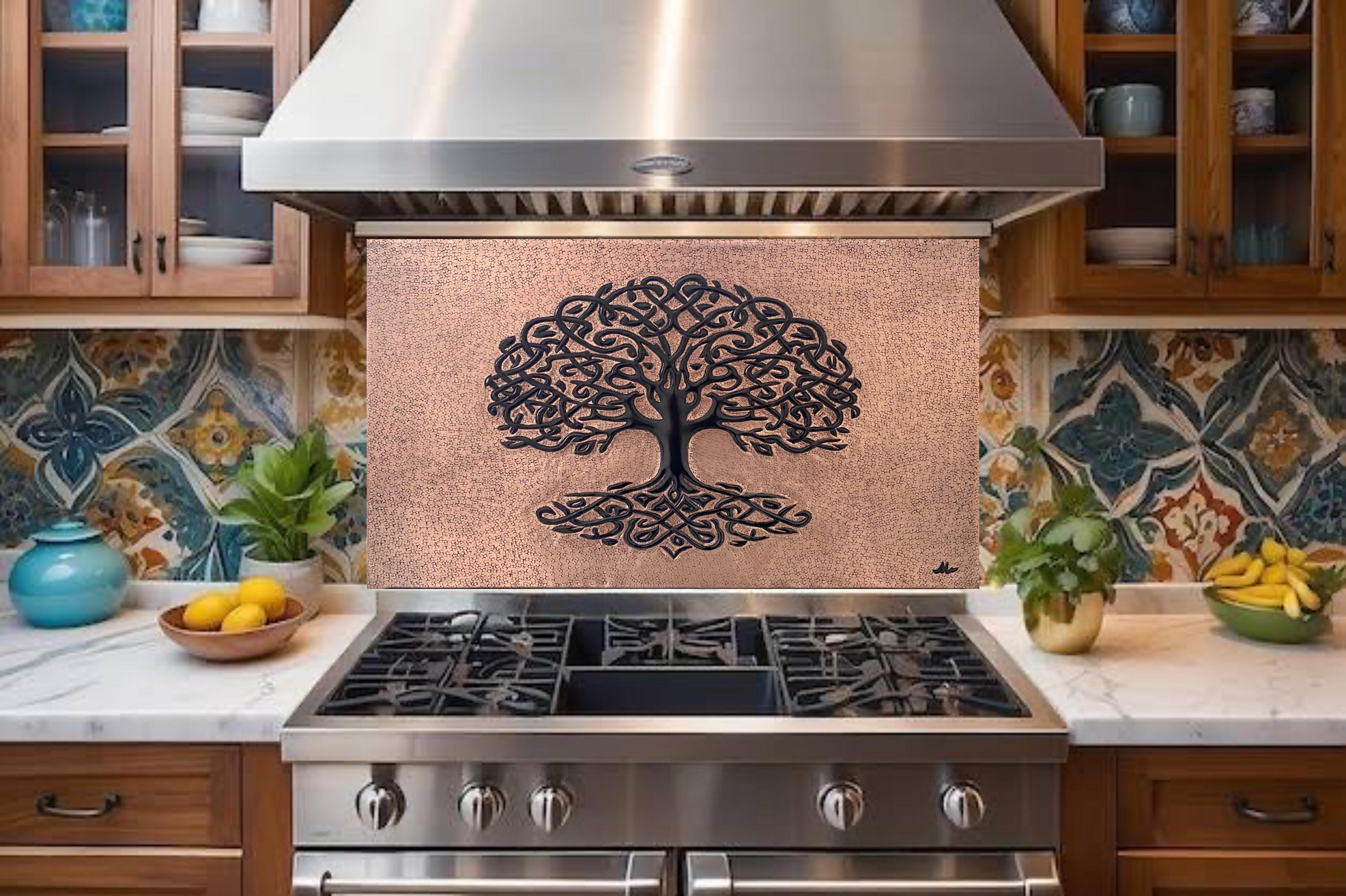 Copper Celtic Tree of Life Kitchen Backsplash,customizable Copper ...