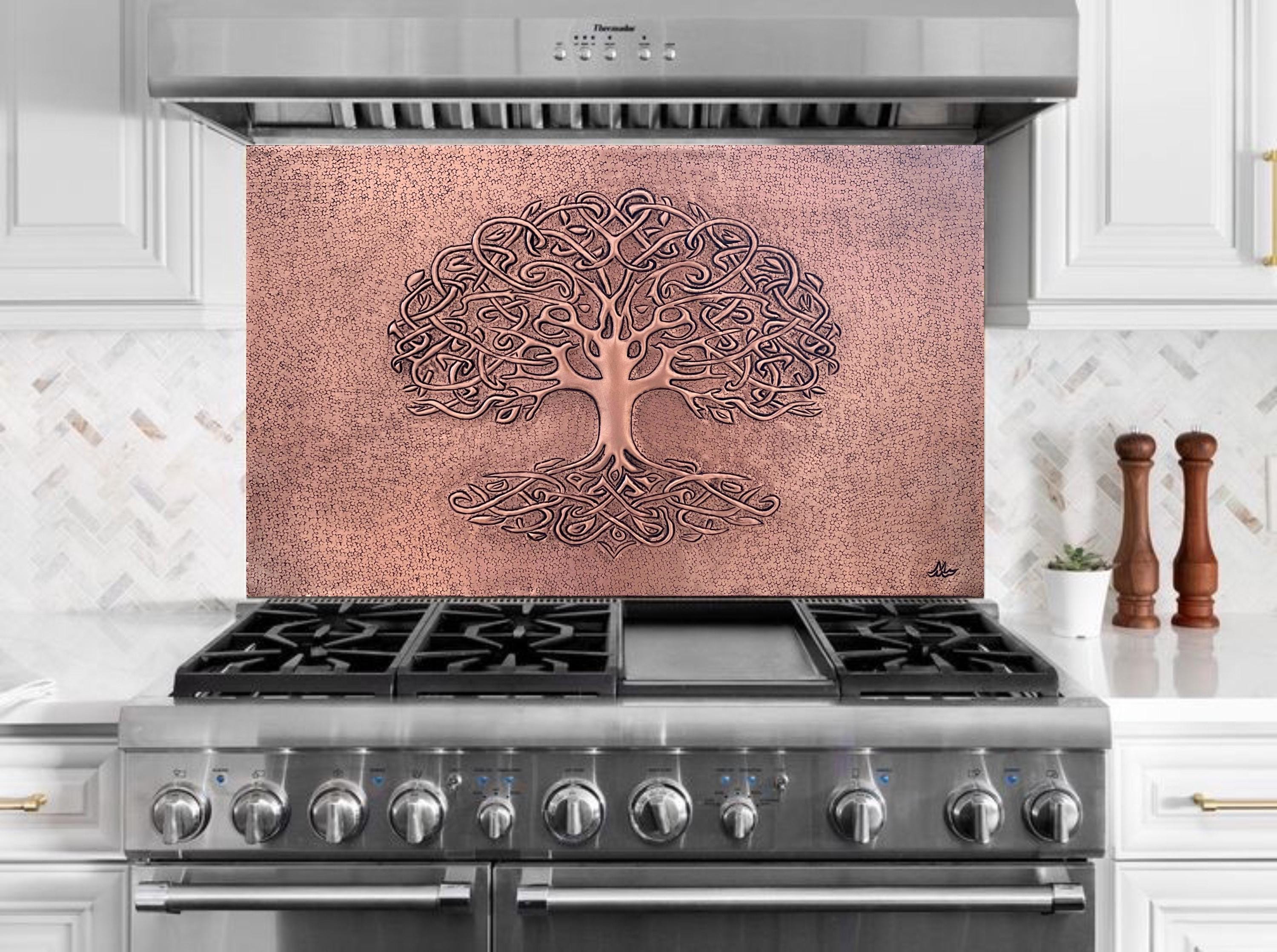 Rooted Tree of Life Kitchen Backsplash Tile,handmade Intricate Branched ...