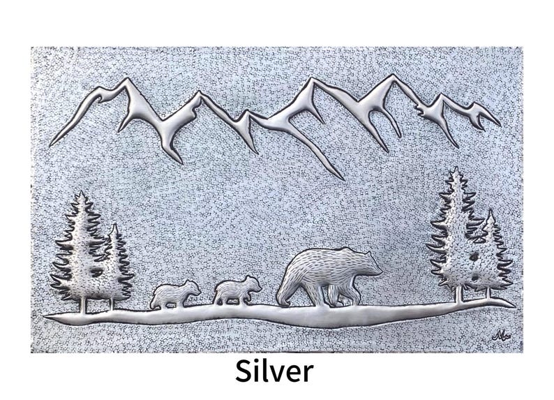 Handmade Copper Bear Nature Scene, Kitchen Stove Backsplash Tile ...