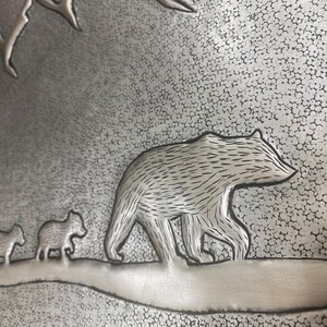 Handmade Copper Bear Nature Scene, Kitchen Stove Backsplash Tile ...