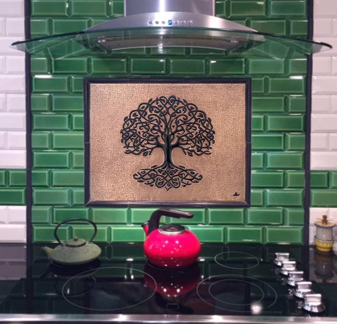 Copper Celtic Tree of Life Kitchen Backsplash,customizable Copper ...