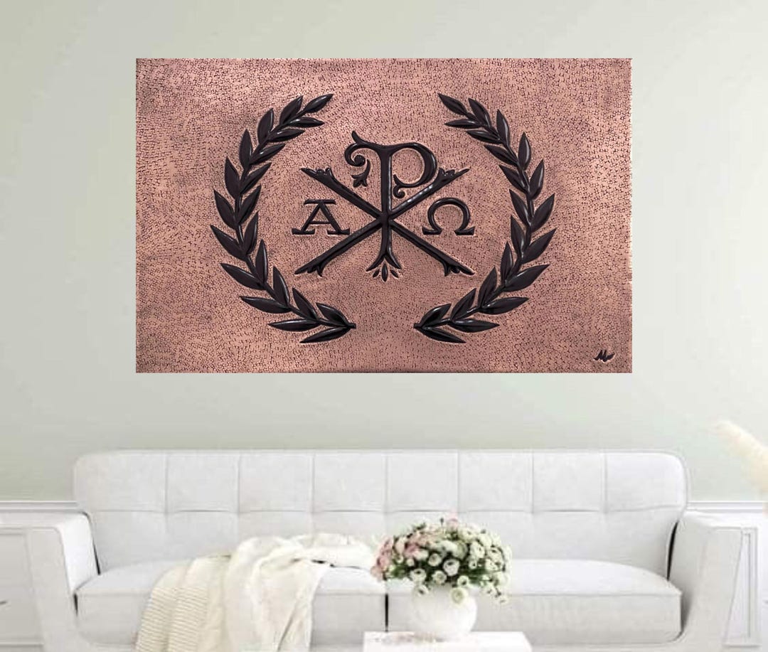 Handmade Copper Roman Cross Wall Mural,copper Panel With Elegant Chi ...