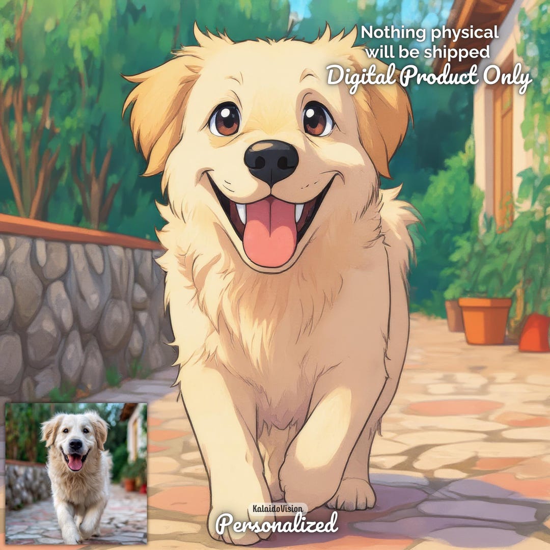 Personalized Anime Pet Portrait: Custom AI Dog Art (digital Download ...