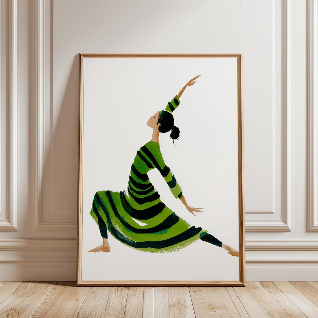 Graceful Modern Yoga Pose Art - Printable Watercolor Illustration ...