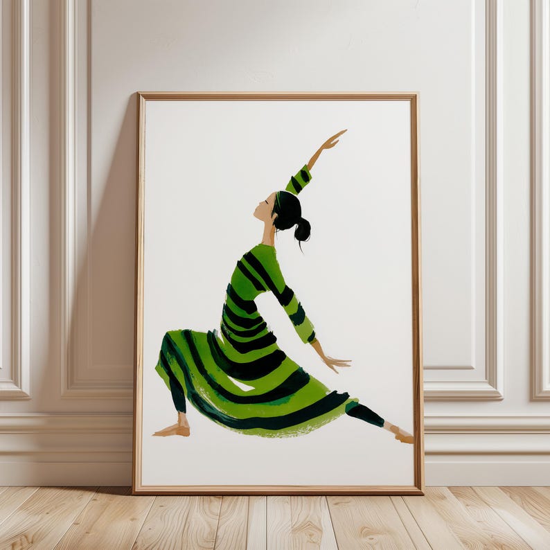 Graceful Modern Yoga Pose Art - Printable Watercolor Illustration ...