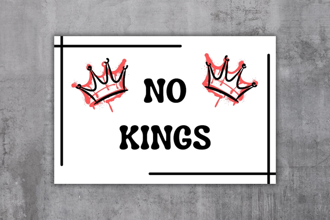 Printable Protest Sign. No Kings White Yard Sign - Etsy