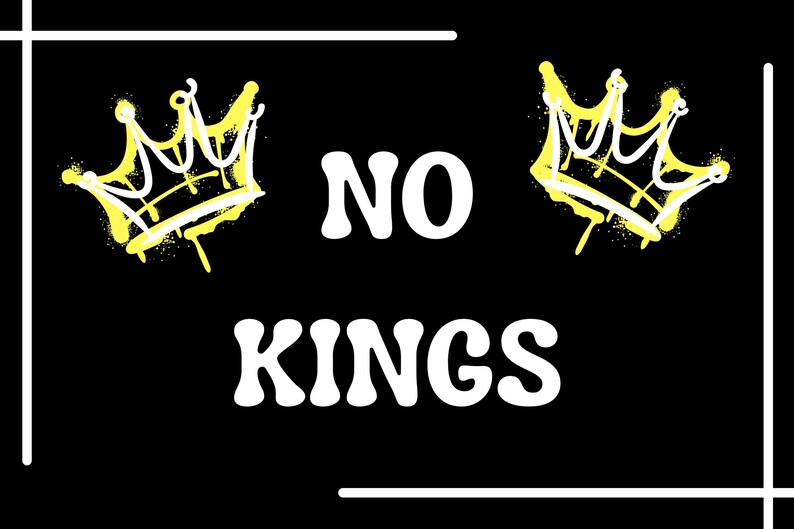 Printable Protest Sign. No Kings Black Yard Sign - Etsy