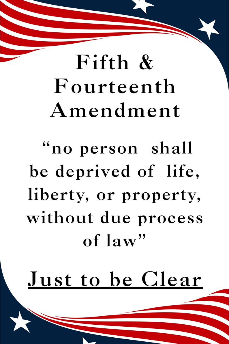 Printable Protest Sign. the Fifth and Fourteenth Amendment. Right to ...