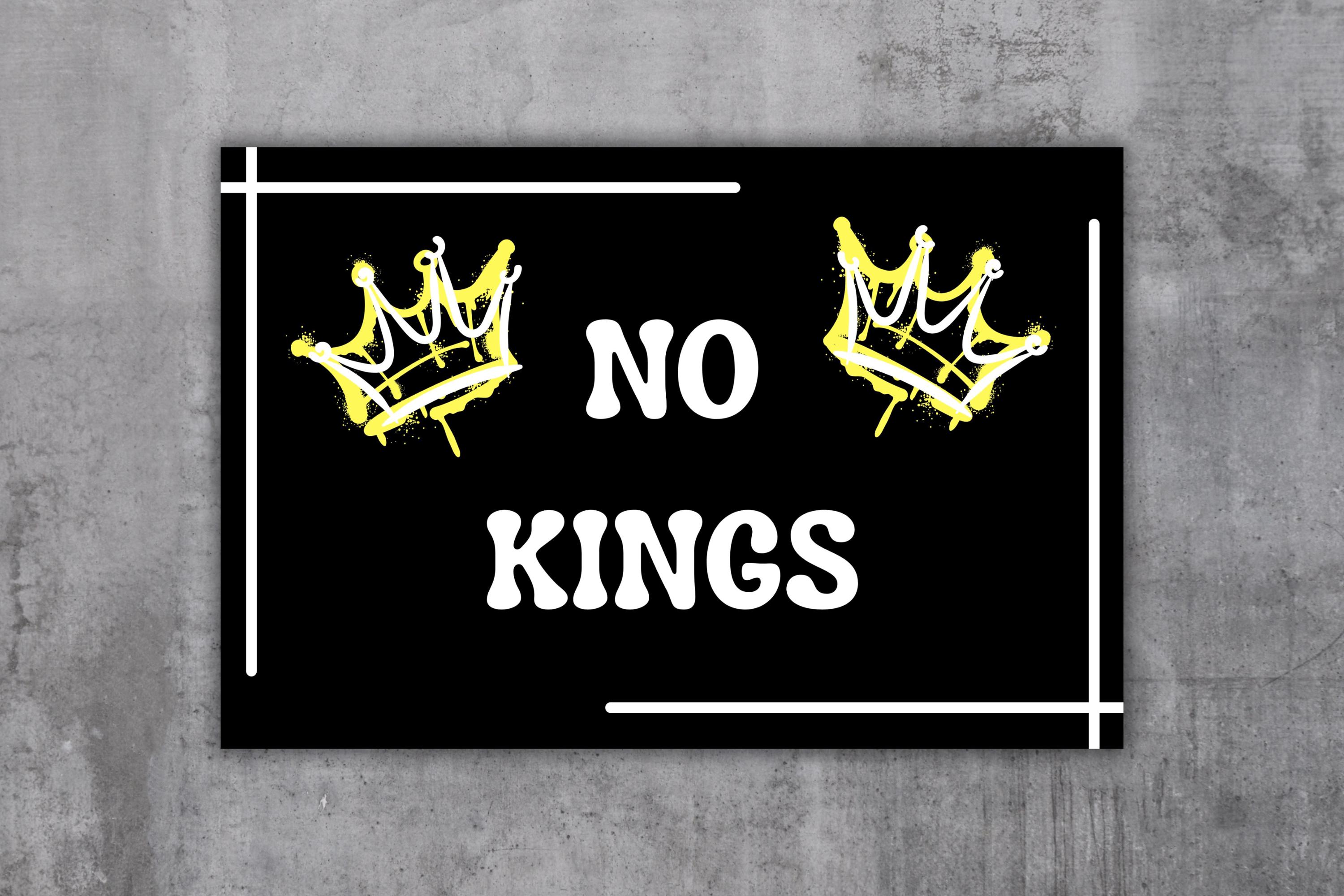 Printable Protest Sign. No Kings Black Yard Sign - Etsy