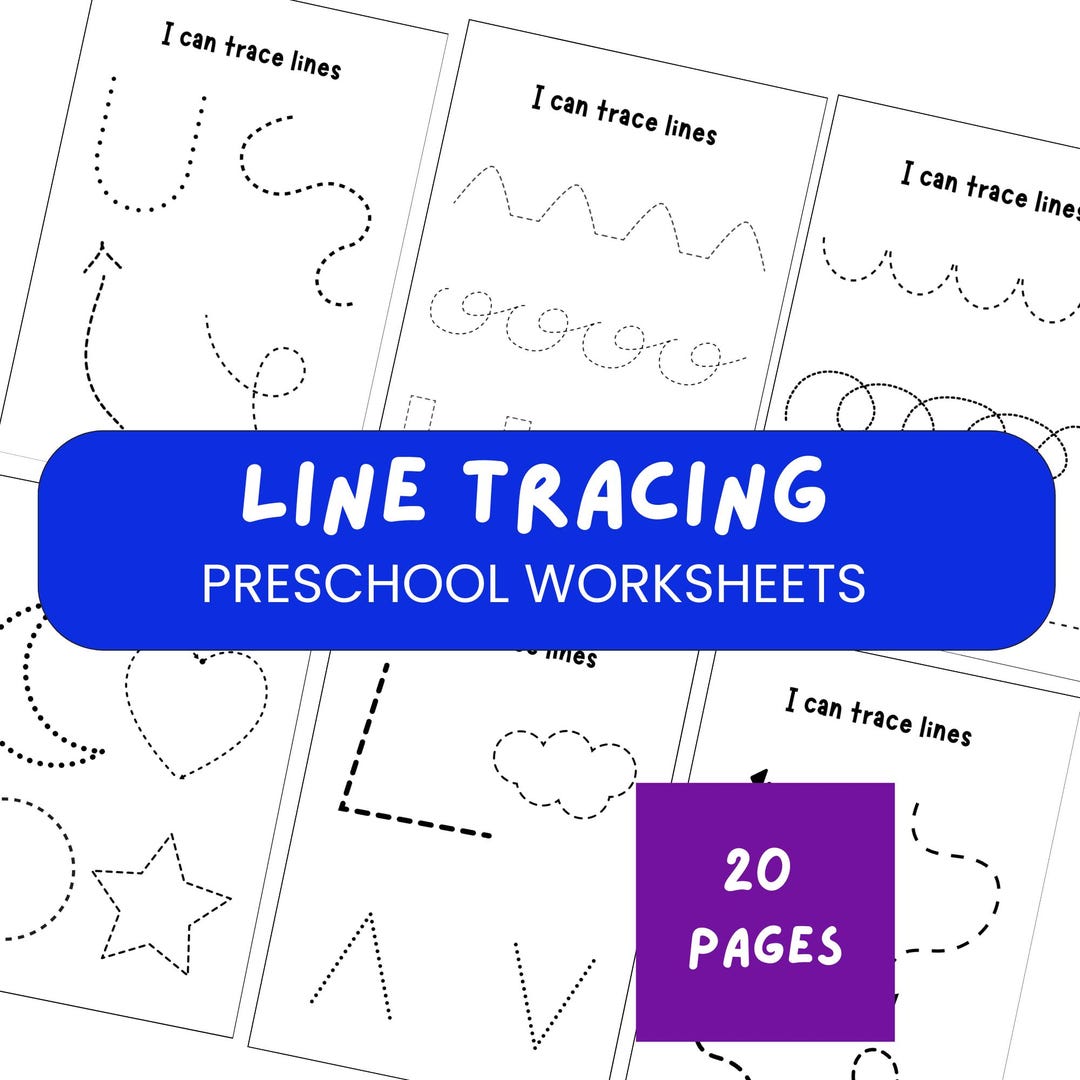 Tracing Practice, Pre-writing Worksheets, Line Tracing, Toddler ...