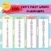 100 Printable Fry's First Hundred Sight Word Flashcards | Color Coded ...