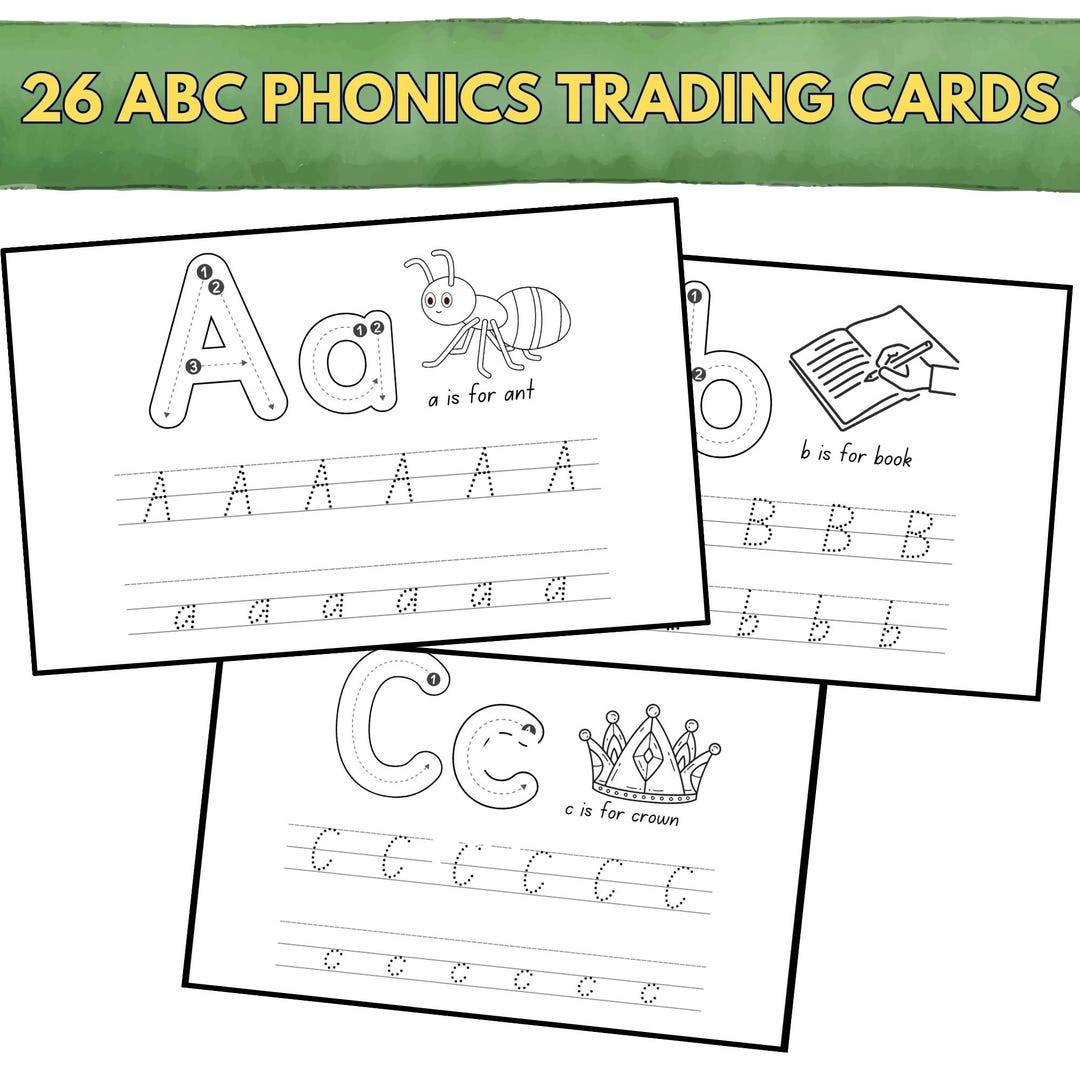 26 ABC Phonics Tracing Cards, Letter Tracing & Handwriting Practice ...