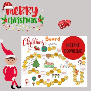 PRINTABLE Christmas Board Game, Xmas Family Party, Toddler Winter ...