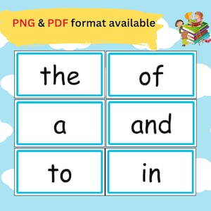 100 Printable Fry's First Hundred Sight Word Flashcards Kindergarten ...