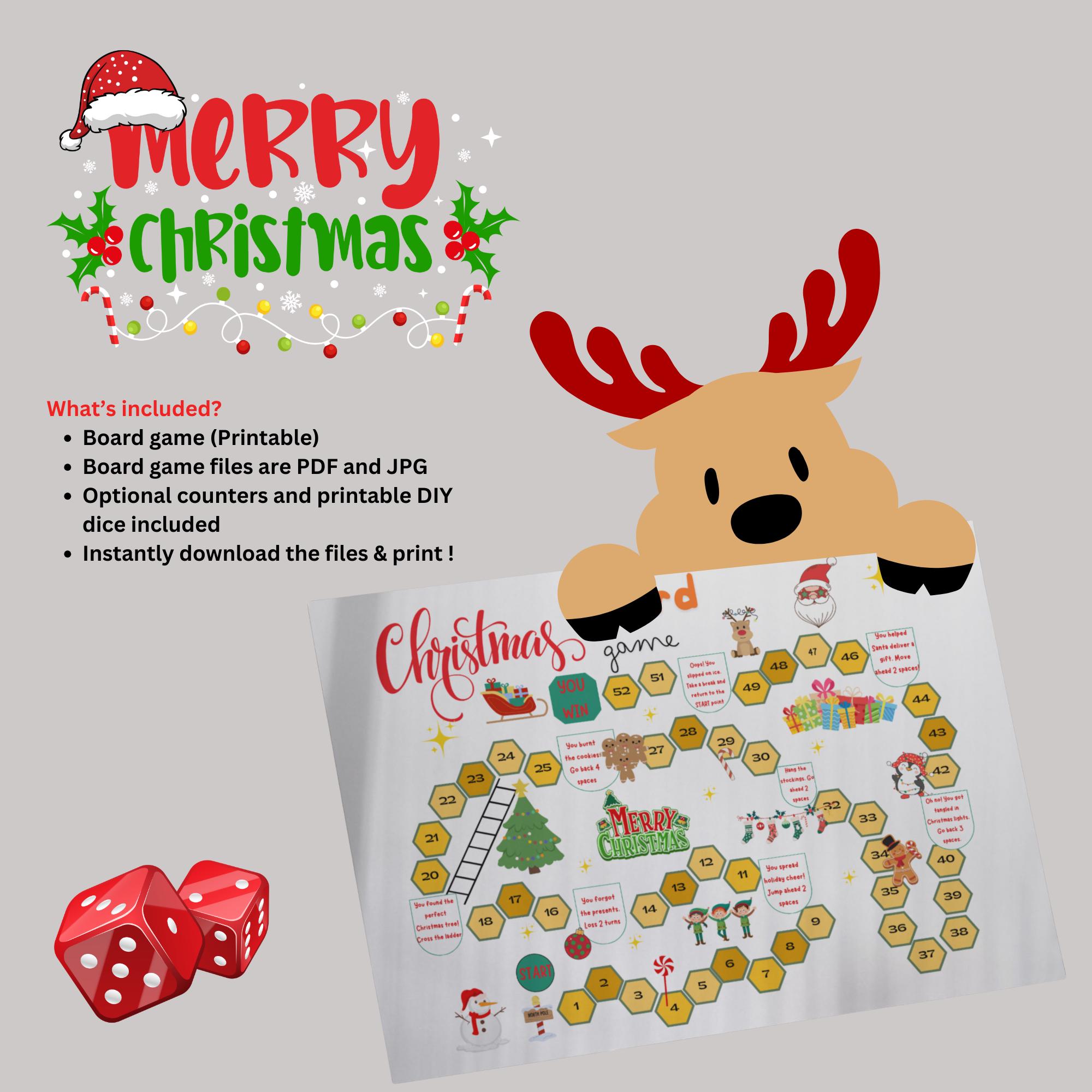 PRINTABLE Christmas Board Game, Xmas Family Party, Toddler Winter ...