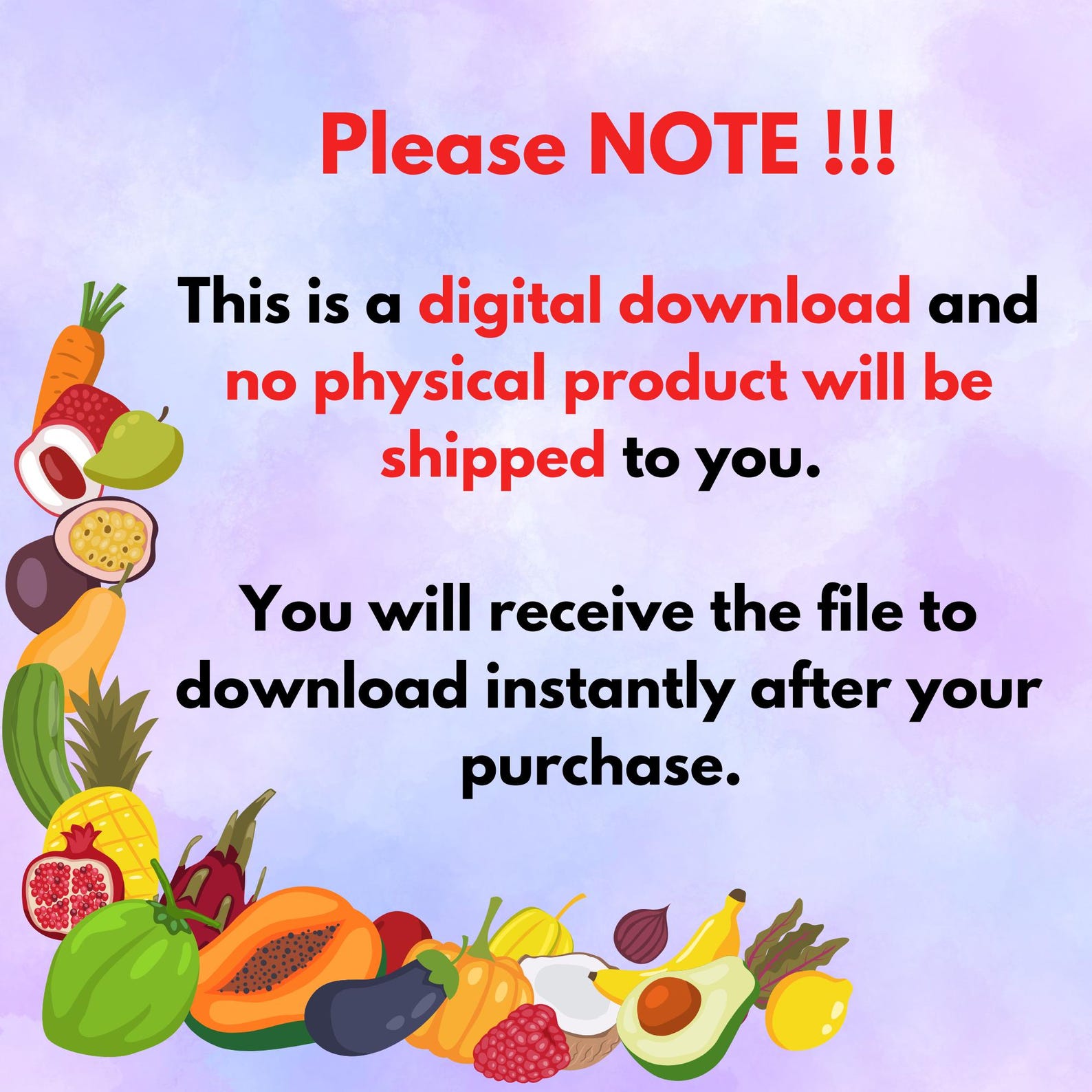 32 Mini Watercolor FRUIT Flashcards, Kids Printable, Learning Fruit ...