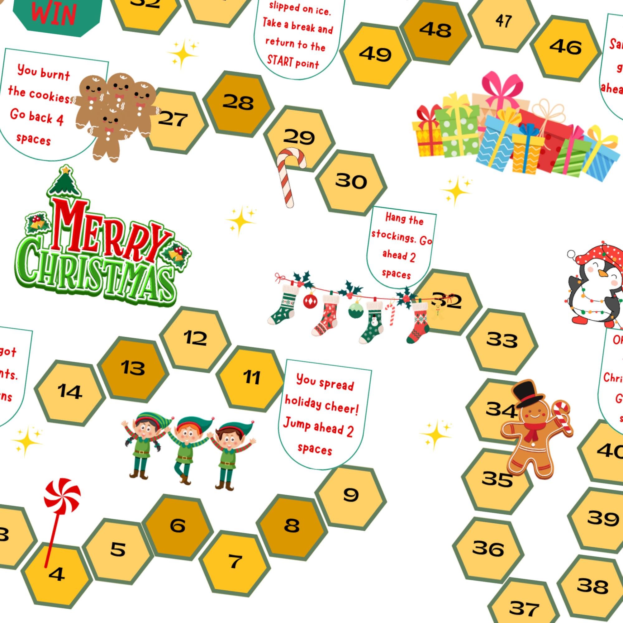 PRINTABLE Christmas Board Game, Xmas Family Party, Toddler Winter ...