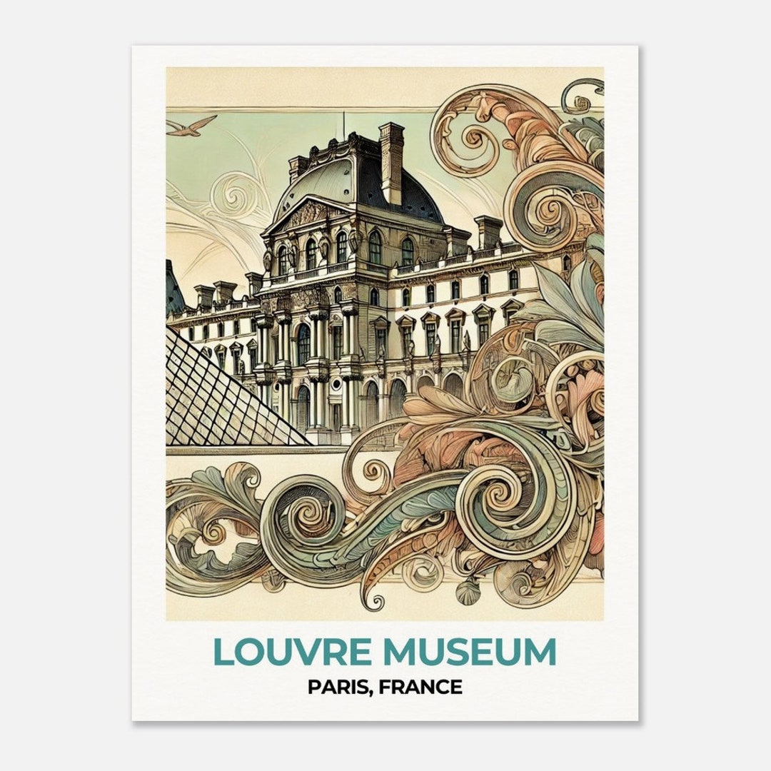 Decorative Louvre Museum Wall Art Iconic Landmark Print for Stylish ...