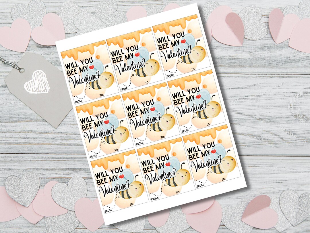 Bee Mine Valentine's Day Cards, Funny Printable Classroom Valentine ...