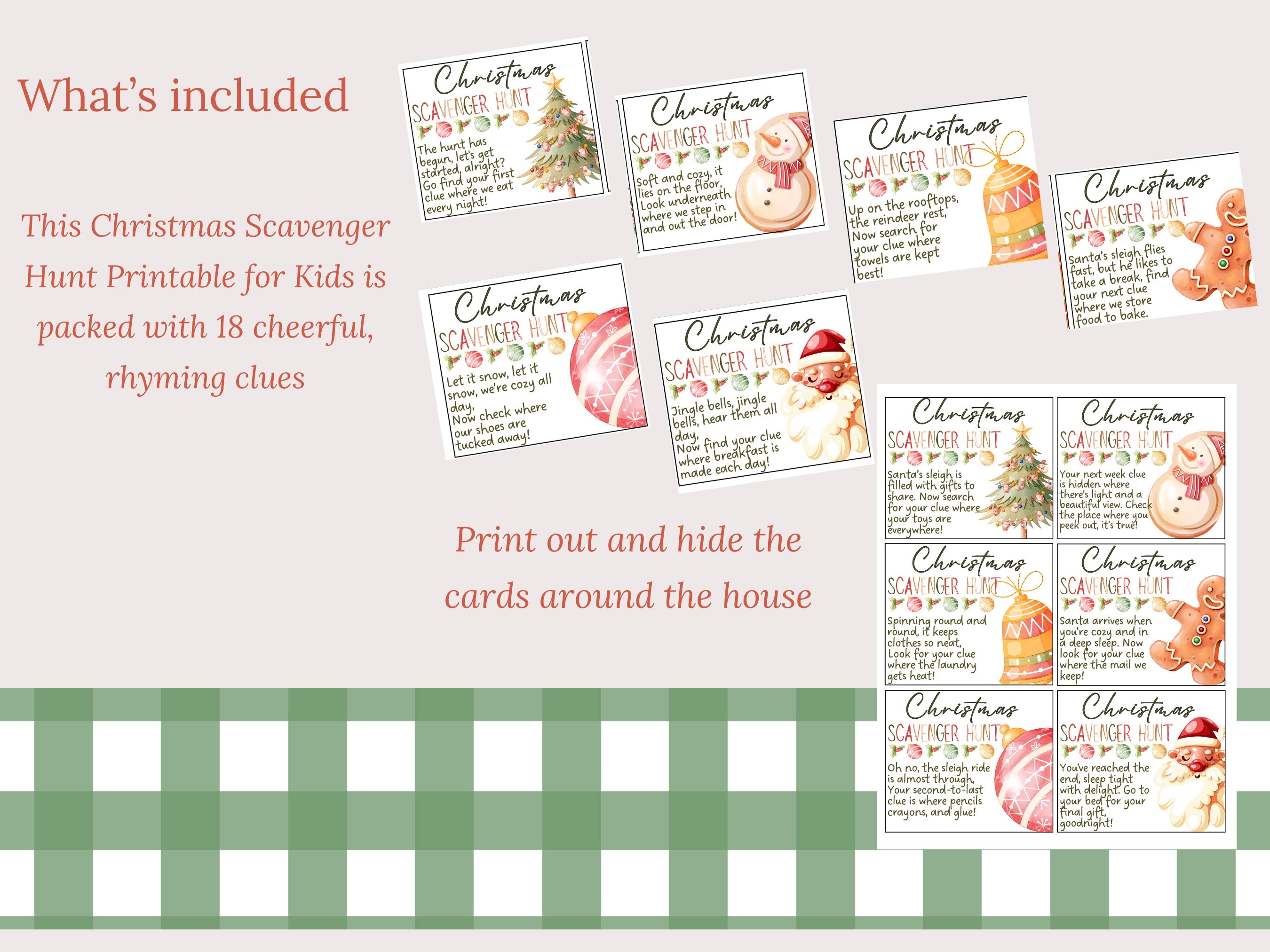 Christmas Scavenger Hunt Cards, Printable Christmas Games, Party Games ...
