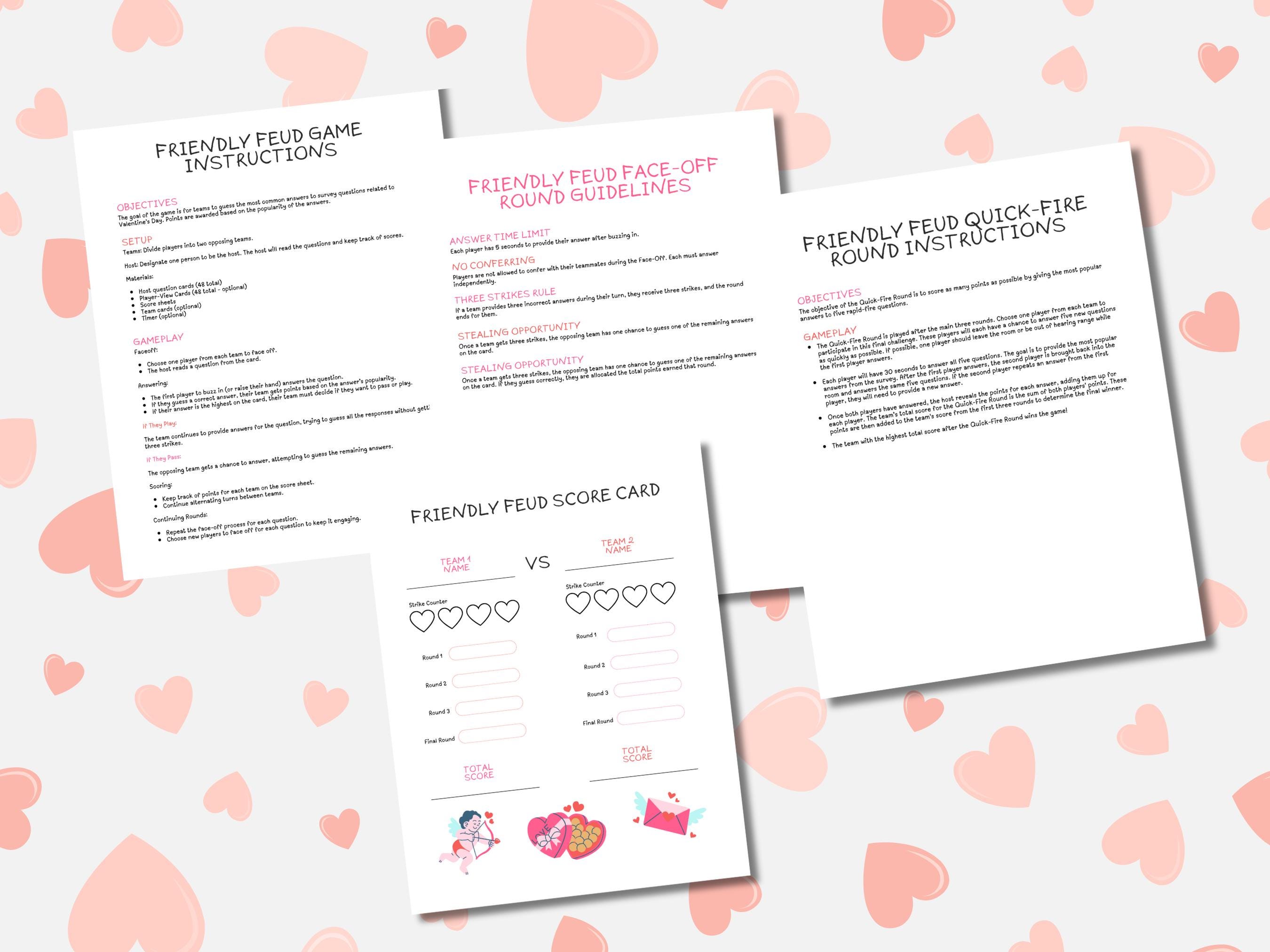 Printable Valentine's Day Feud Game | Valentine's Day Family Feud-style ...