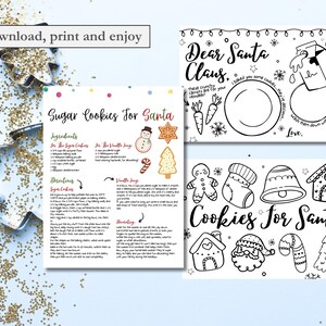 Santa Cookie Tray Placemat | PRINTABLE Christmas Placemat for Kids ...