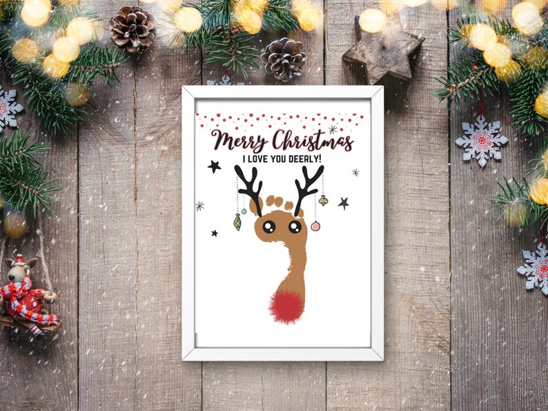 Christmas Footprint Craft, Footprint Art, Daycare Activity, Preschool ...