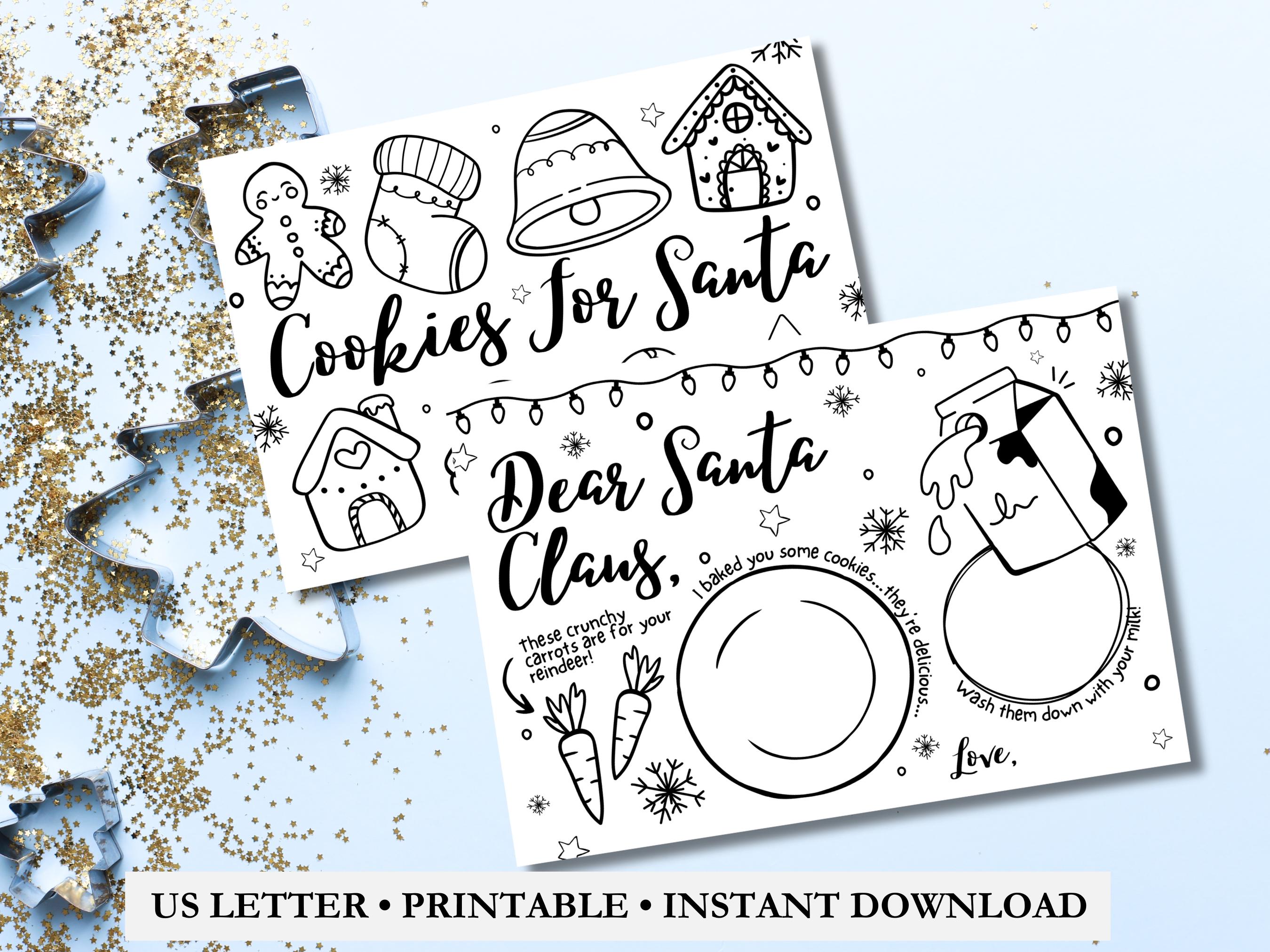 Santa Cookie Tray Placemat | PRINTABLE Christmas Placemat for Kids ...