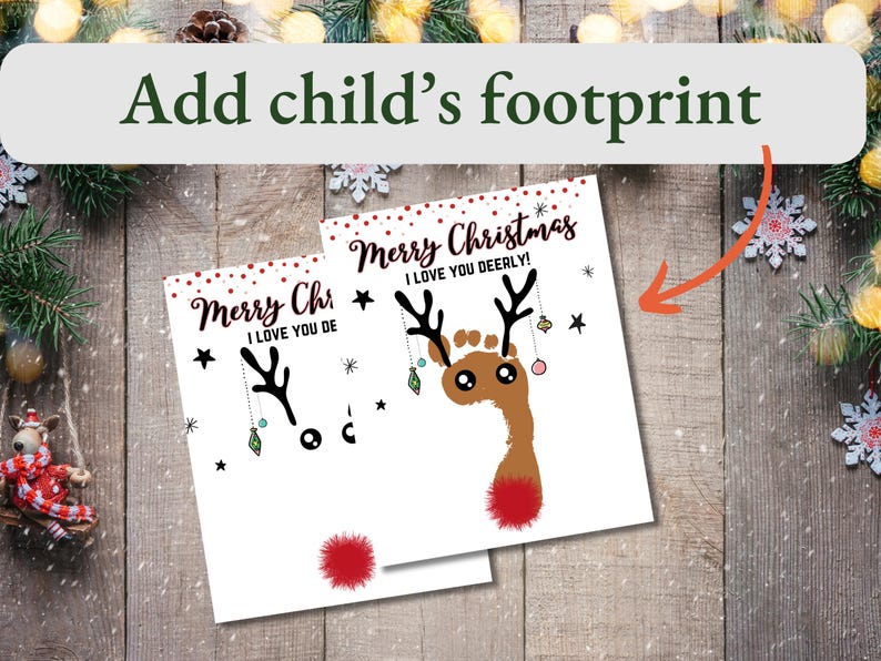 Christmas Footprint Craft, Footprint Art, Daycare Activity, Preschool ...