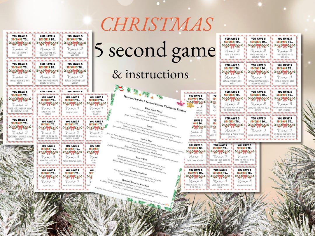 5 Second Game Christmas Edition, Christmas Party Games, Christmas Games ...