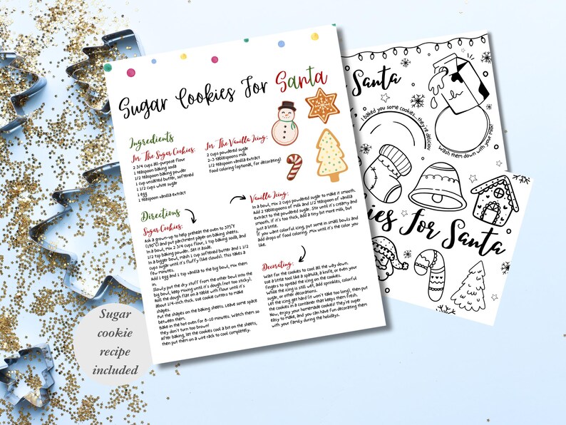 Santa Cookie Tray Placemat | PRINTABLE Christmas Placemat for Kids ...