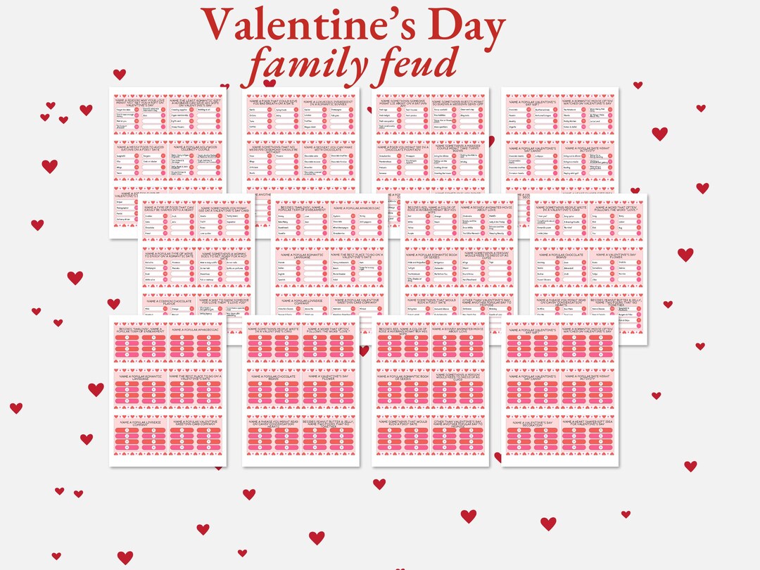 Printable Valentine's Day Feud Game | Valentine's Day Family Feud-style ...