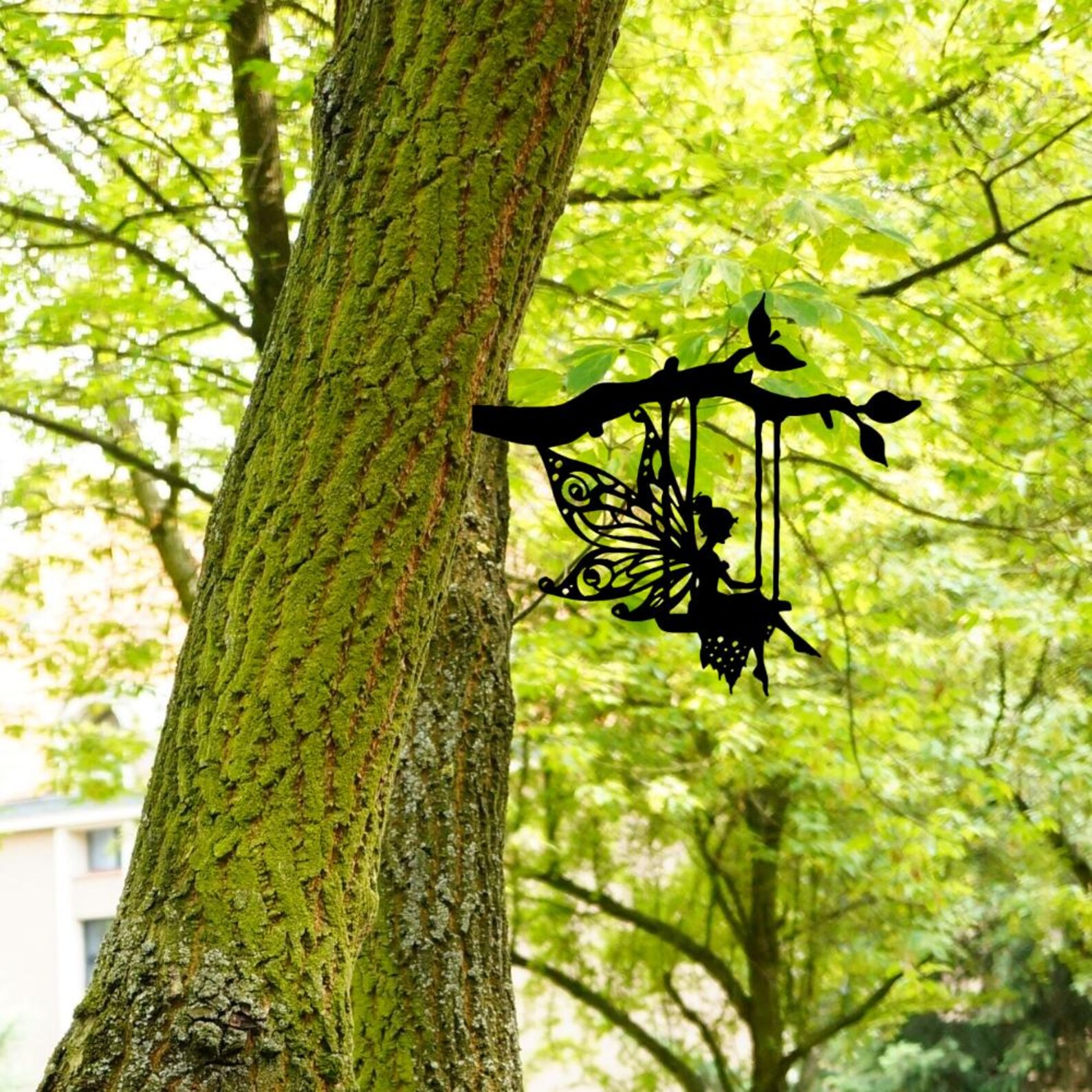 Fairy on a Swing Tree, Magical Yard Decor DXF, EPS, SVG Png, Ai Bundle ...