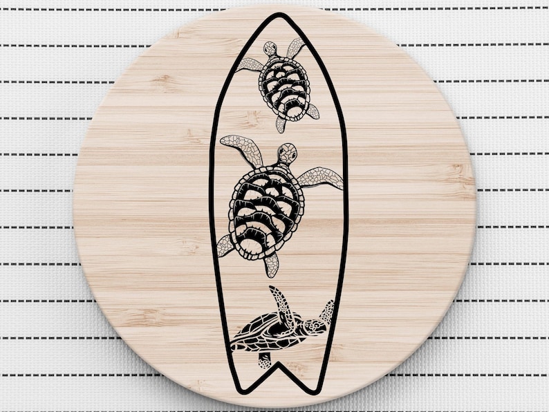 Surfboard Laser Cut Files | Tropical Beach Wall Art (svg, Dxf, Eps, Ai ...