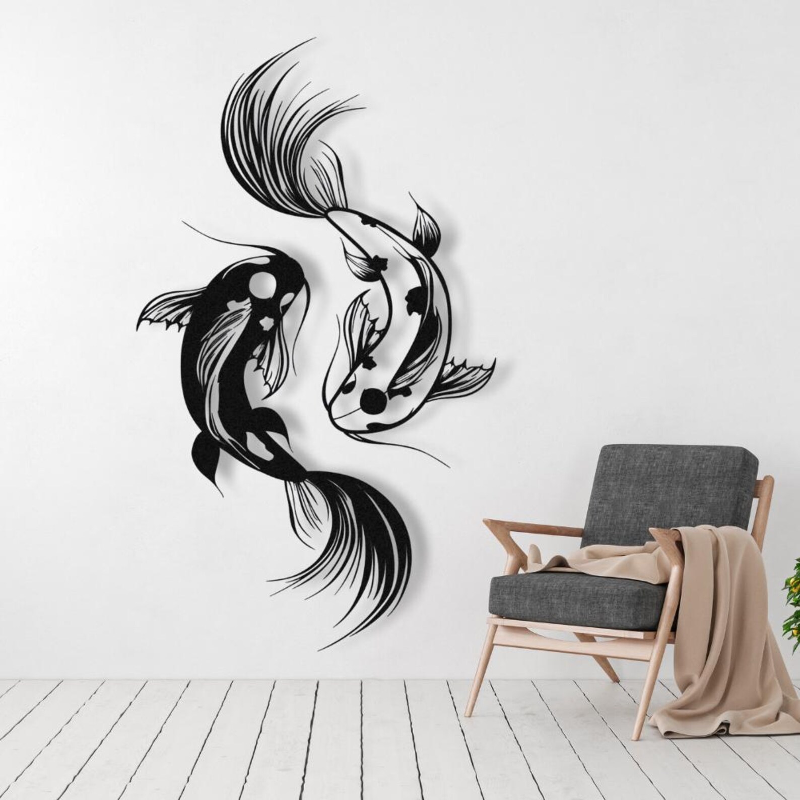 Koi Fish Mandala Design, SVG, DXF, EPS, Png, Cut File for Cnc,koi, Fish ...