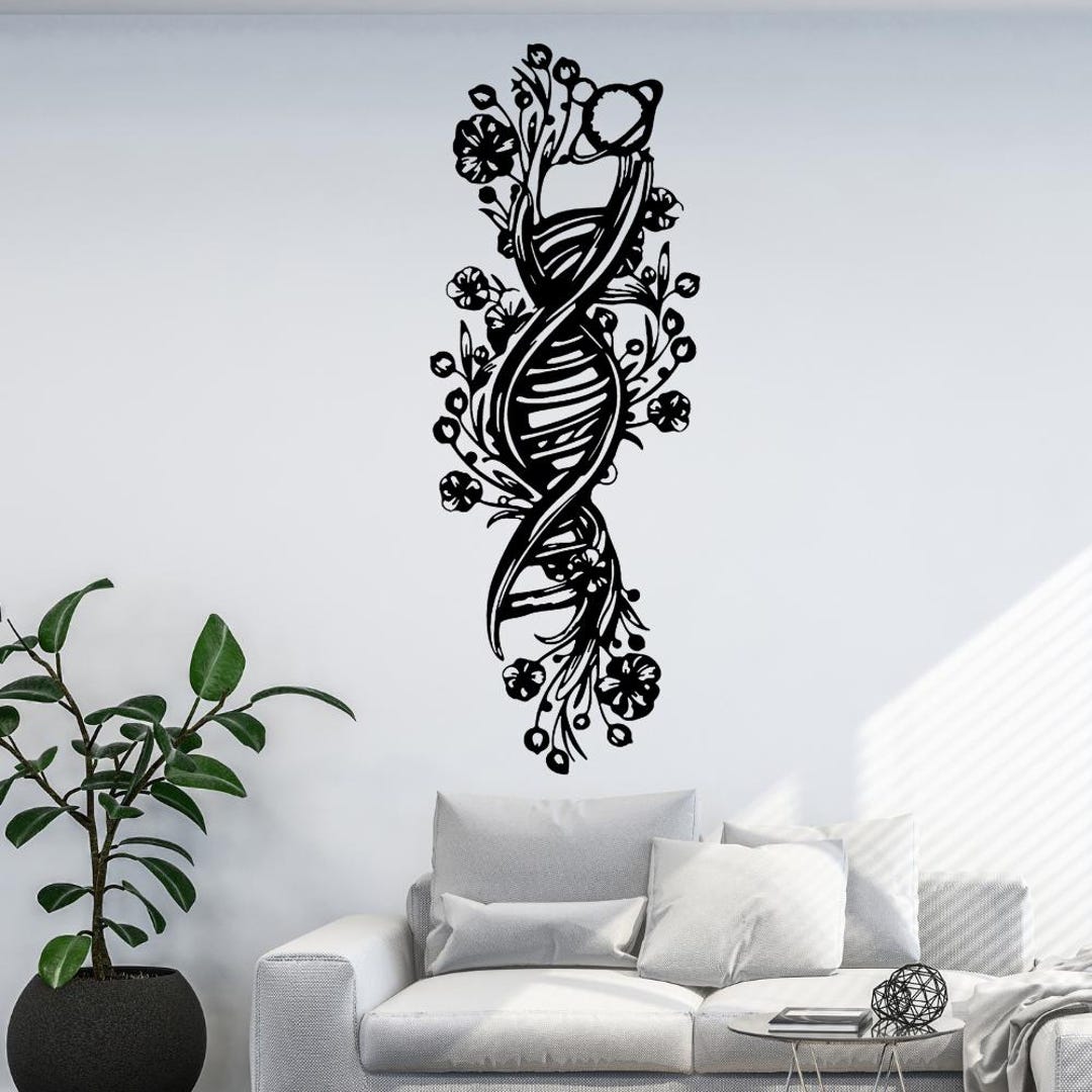 Floral DNA Wall Art, DXF, Svg, Eps, Png Files, Leather Engraving ...