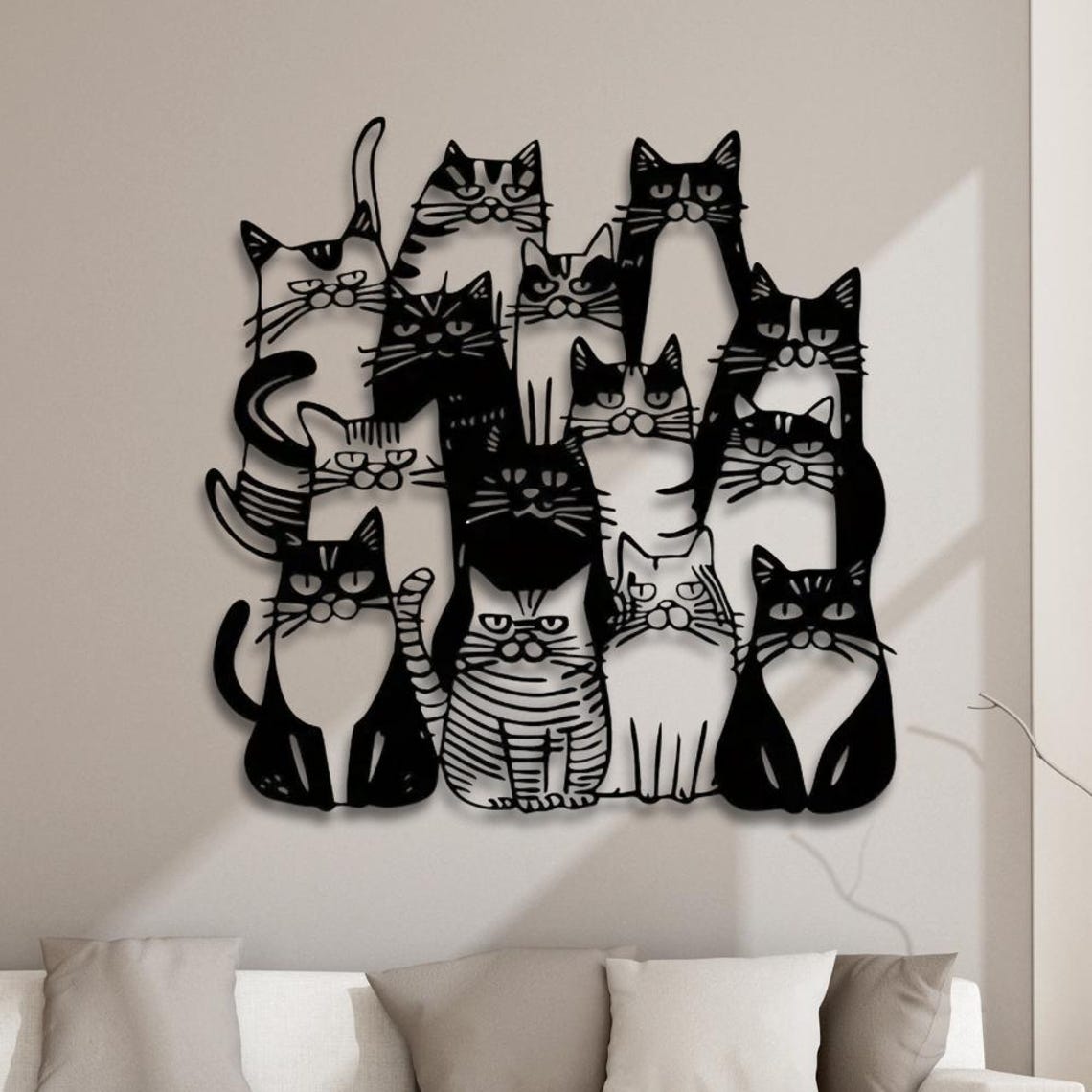 Cats Laser Cut DXF, Svg, Eps, Png Files, Cats, Animal, Home Decor, Wall ...