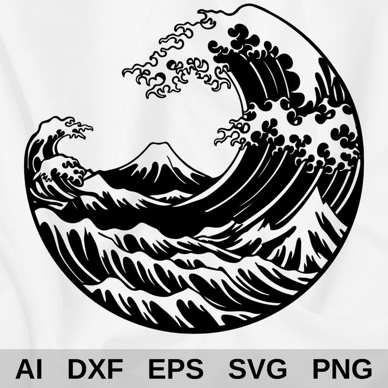 Nature's Fury – Storm at Sea Minimalist Art DXF, EPS, Png, Ai SVG ...