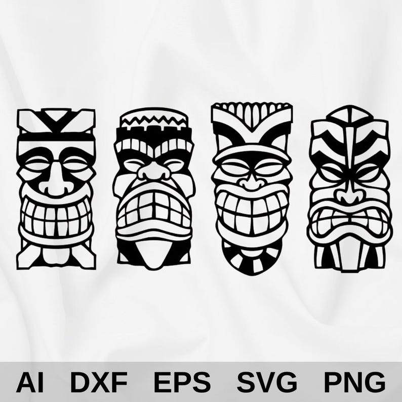 Tiki Mask Wall Decor, DXF, Svg, Eps, Png Files, Tiki Mask Decor, Cut ...