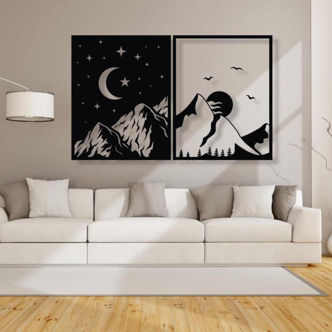 Starry Night Wall Decor, DXF, EPS, Png, Ai SVG Files, Leather Engraving ...