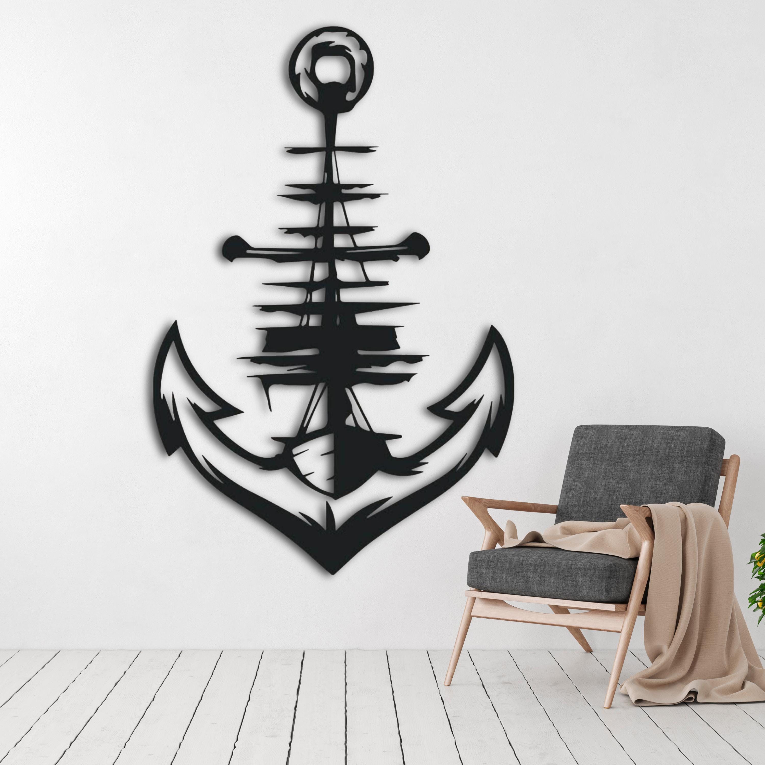 Ship Anchor Metal Cut, Dxf, Eps, Ai, Svg, Png Files, Cnc, Laser, Wood ...