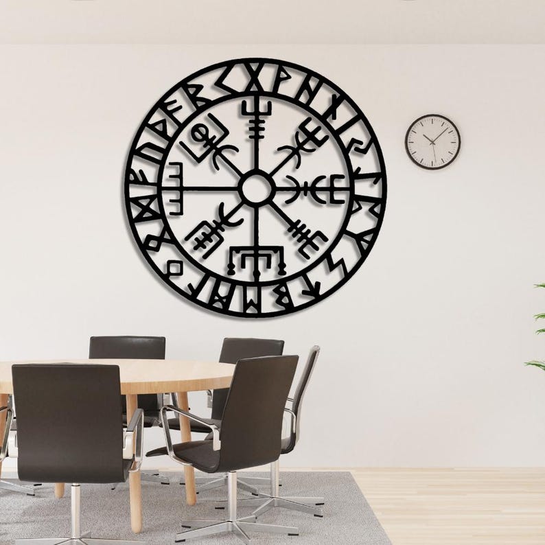 Vegvisir Viking Compass Wall Art, DXF, EPS Svg, Png, Files, Viking ...