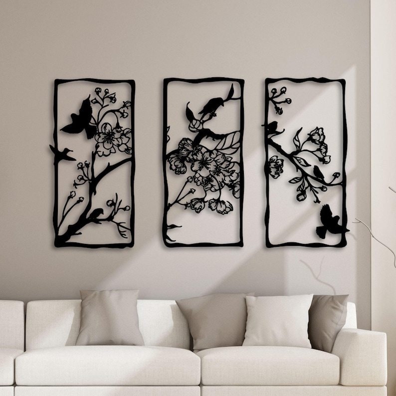 Nature Panels Laser Cut Files, Tree Mountain Wall Art (SVG DXF EPS) - Etsy