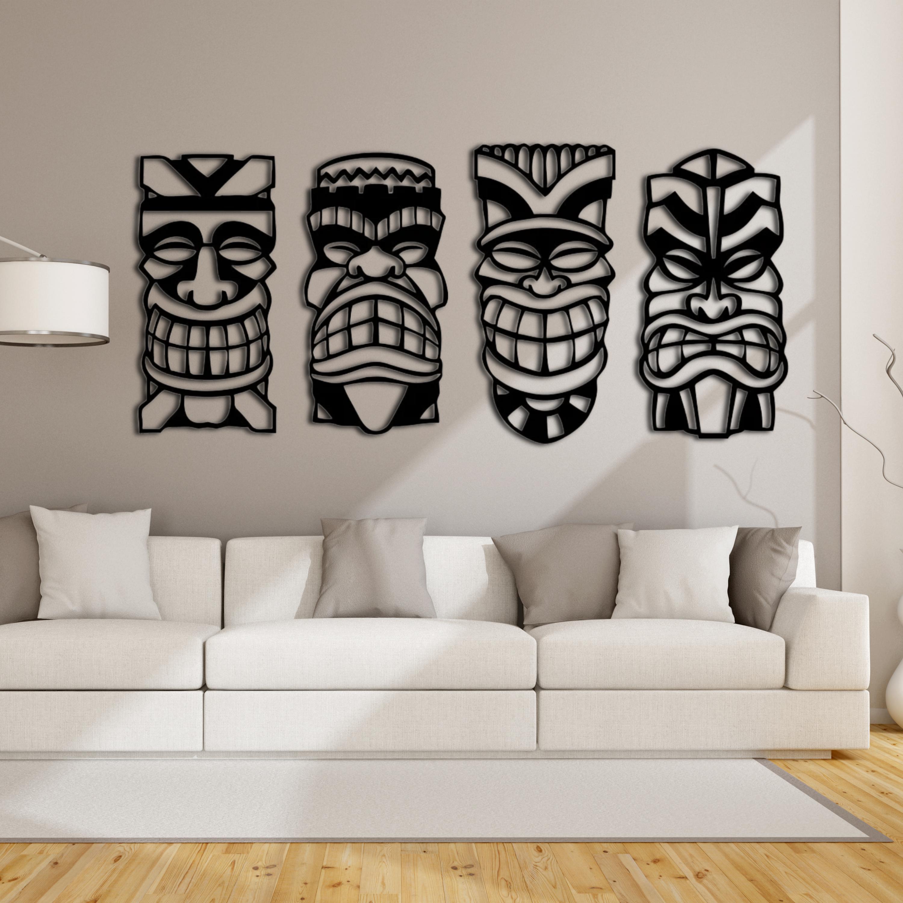 Tiki Mask Wall Decor, DXF, Svg, Eps, Png Files, Tiki Mask Decor, Cut ...