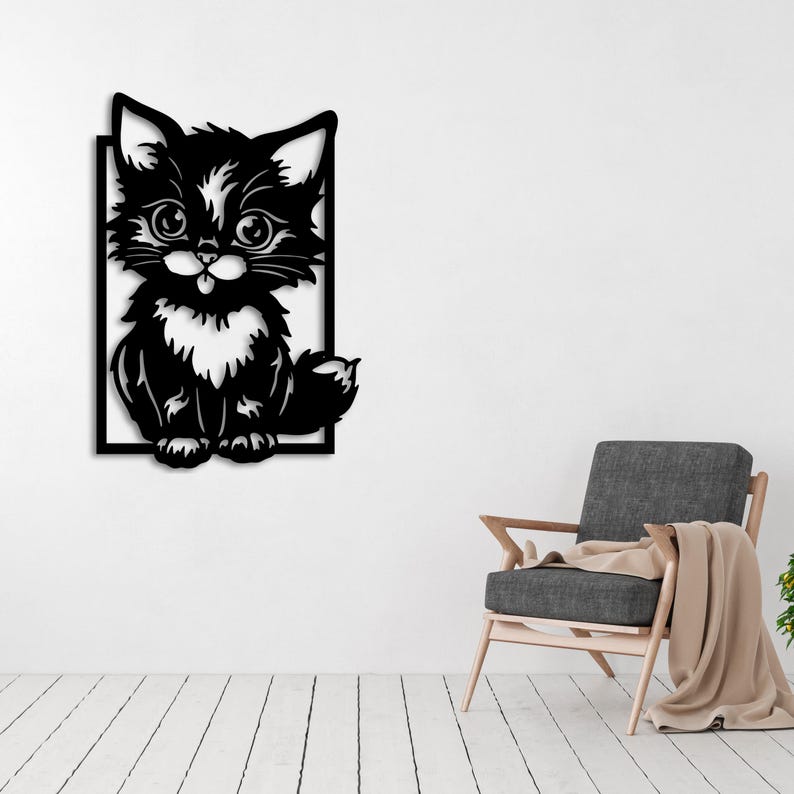 Cat DXF, AI, EPS, Svg, Png Files | Cat Wall Art | Cut File for Cnc ...