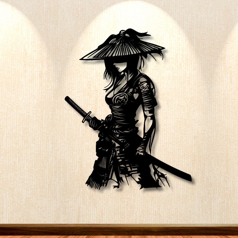 Samurai Geisha SVG, DXF, EPS, Png, Ai Files, Japanese Geisha, Leather ...