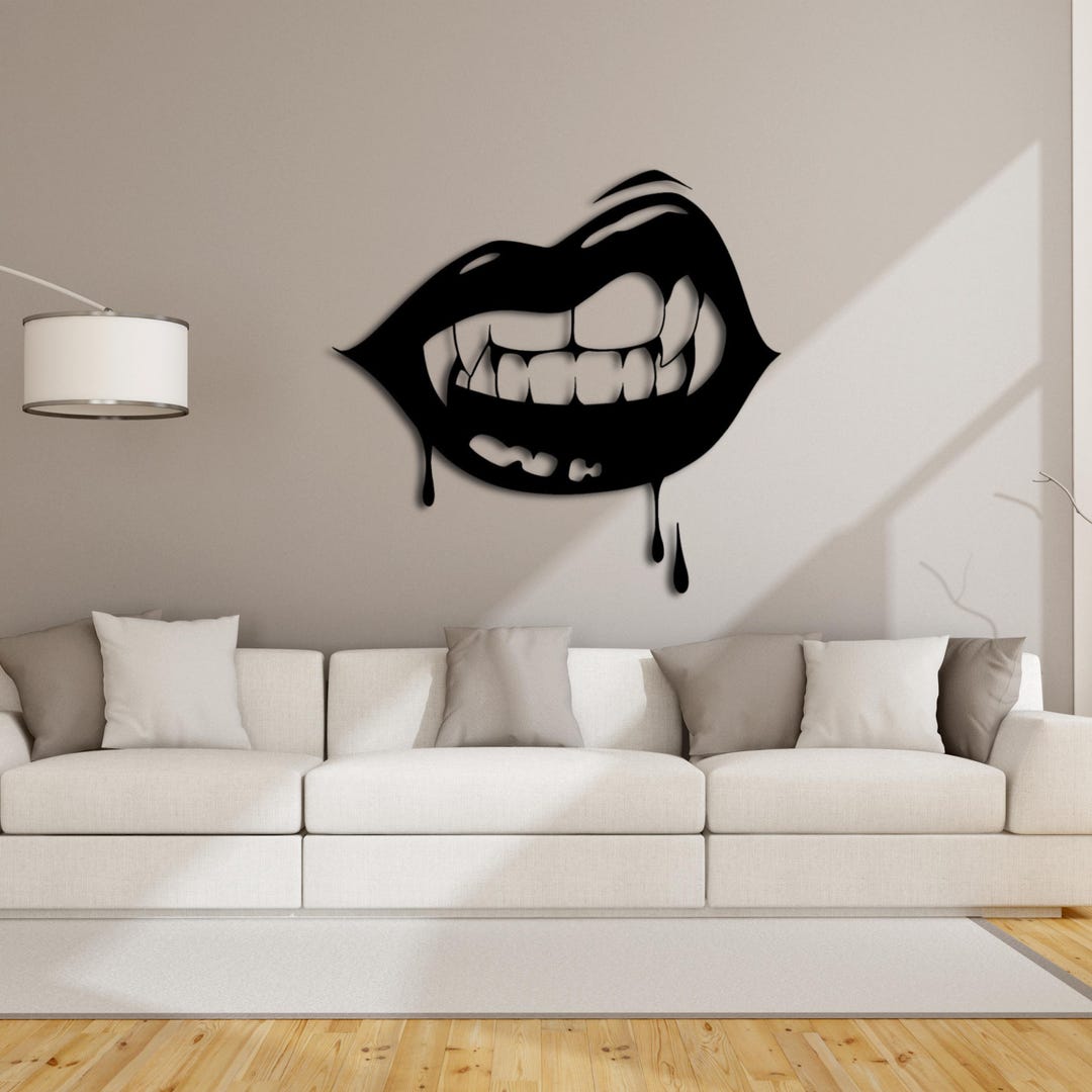 Vampire Teeth Svg Stl Png Files, Vampire Wall Art , Cut File for Cnc ...