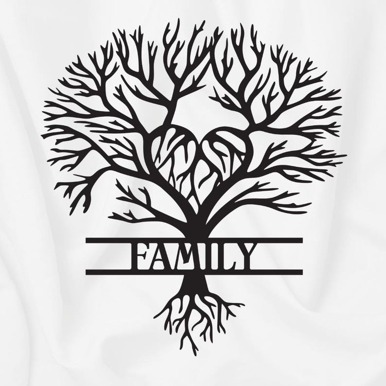 Family Tree Wall Art – Rustic & Elegant Design DXF, EPS, Png, Ai SVG ...