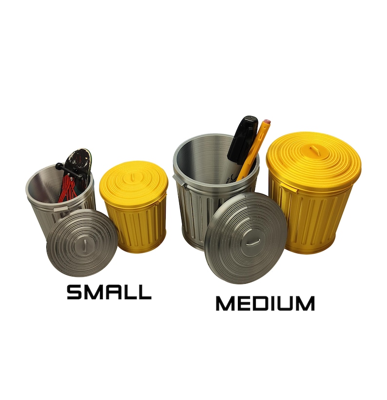 Miniature Trash Can W/ Lid | 3D Printed - Etsy
